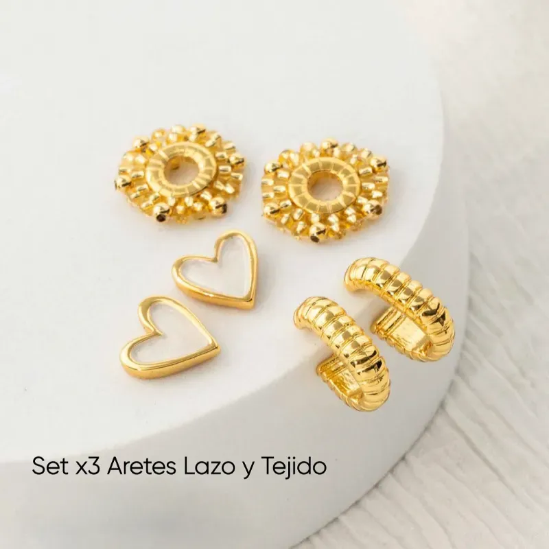 Set aretes lazo y tejidos, ARETES - Avemaría Cuba | El Yerro Menú